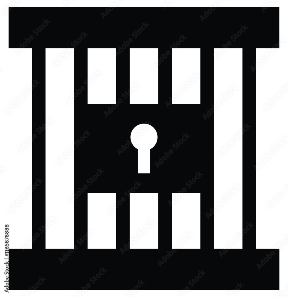 Jail, prison icon vector, logo concept of Jail sign, Criminal jail ...