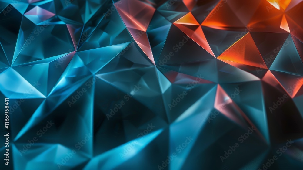 Low poly triangular shapes creating a dynamic and modern wallpaper ...