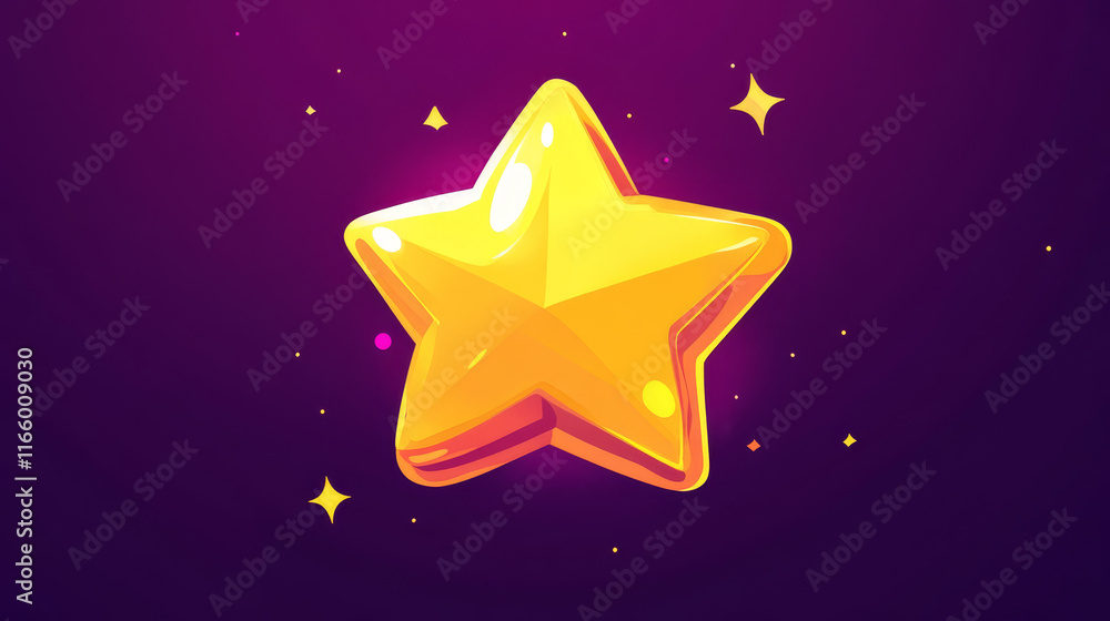 Gold star 3d animation sprite sheet. Game icons of bonus, gift ...