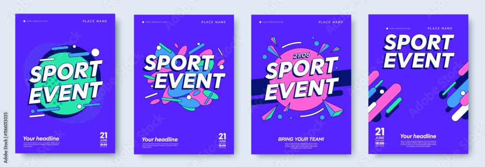 Set of promo posters for a sporting event or eSports. Sport event ...
