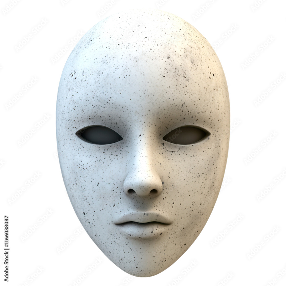 speckled white mask neutral expression Mysterious and enigmatic ...