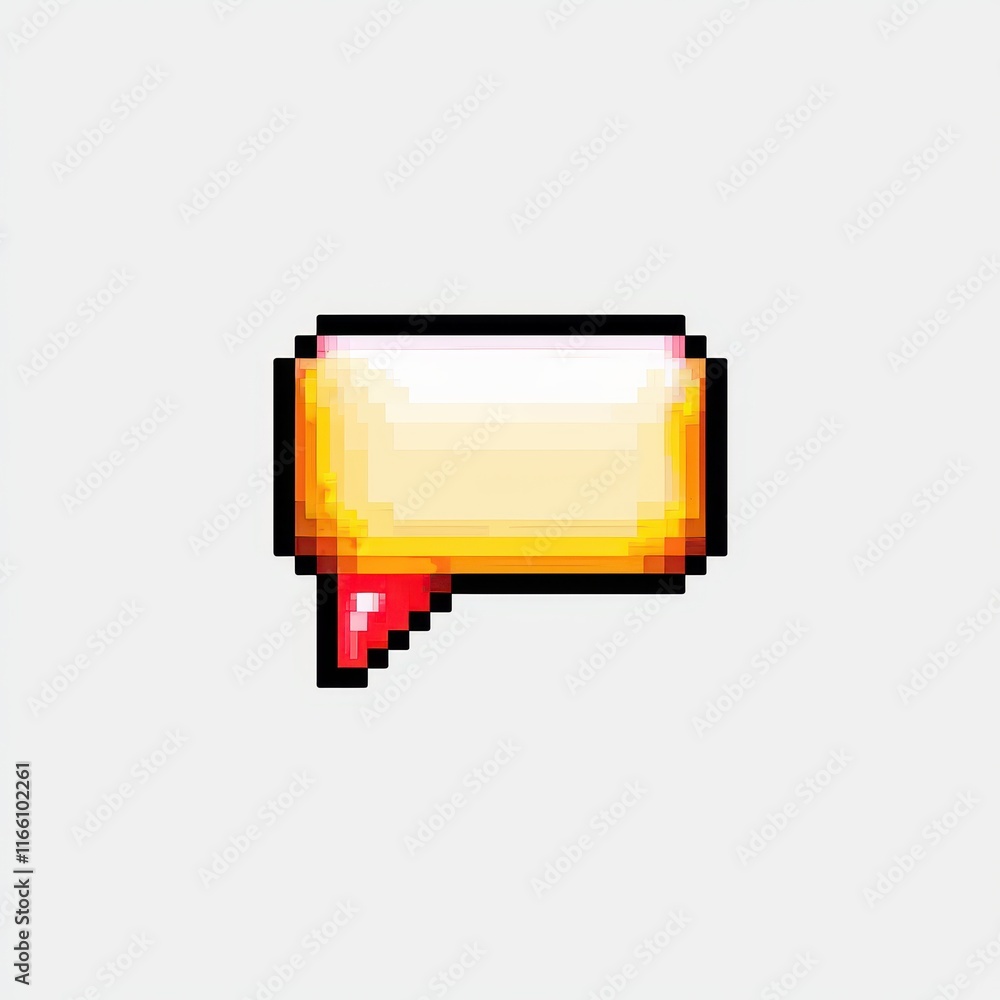 Pixel Art Speech Bubble Blank Retro 8 bit Message Box Stock ...