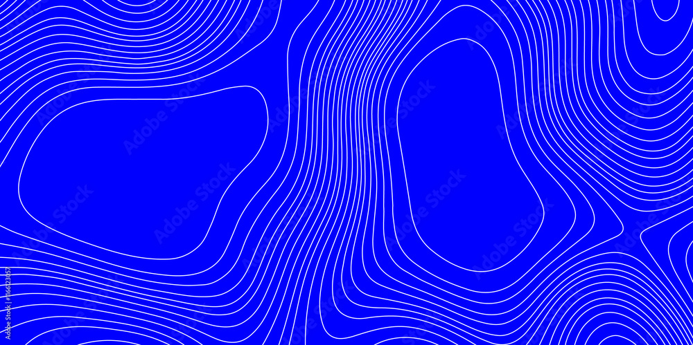 White and blue color topography contour texture grid lines map ...