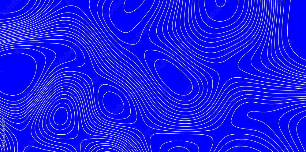 White and blue color topography contour texture grid lines map ...