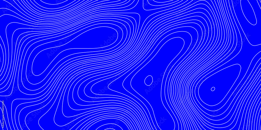 White and blue color topography contour texture grid lines map ...