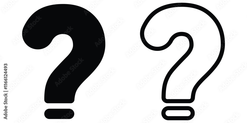 Vektor question mark icon, Question mark one line art, hand drawn ...