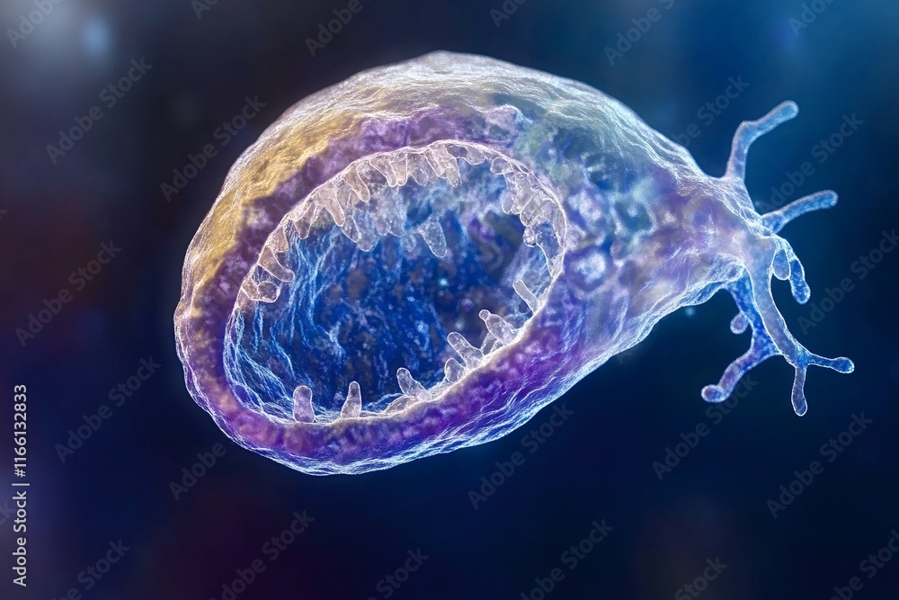 Microscopic view of balantidium coli, a parasitic ciliate protozoan ...