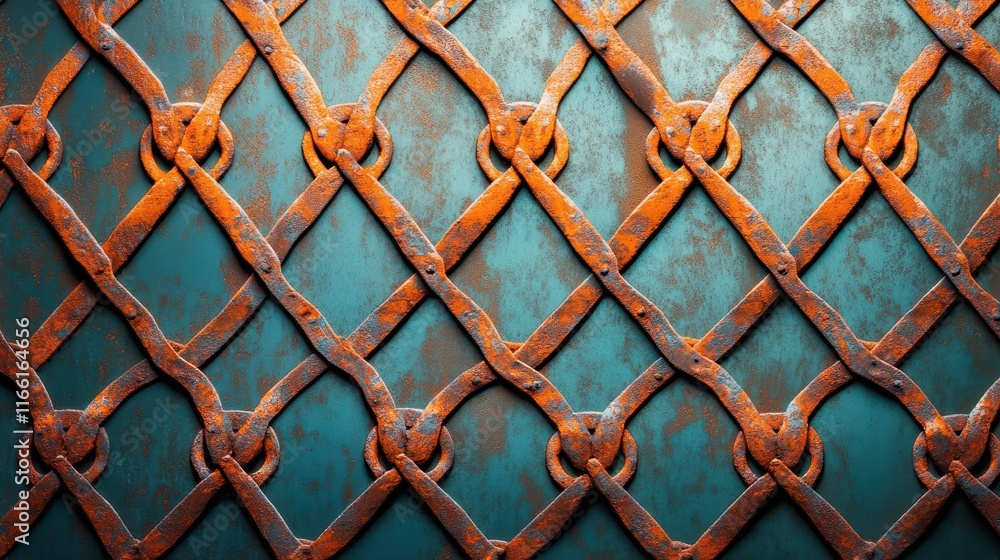 Rusty metal fence, texture, corrosion, and decay in grunge aesthetics ...