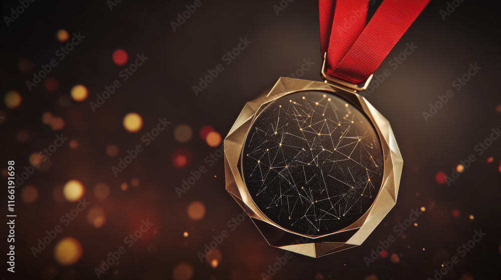 Ilustración de Stock Hologram military medal. A military reward of ...