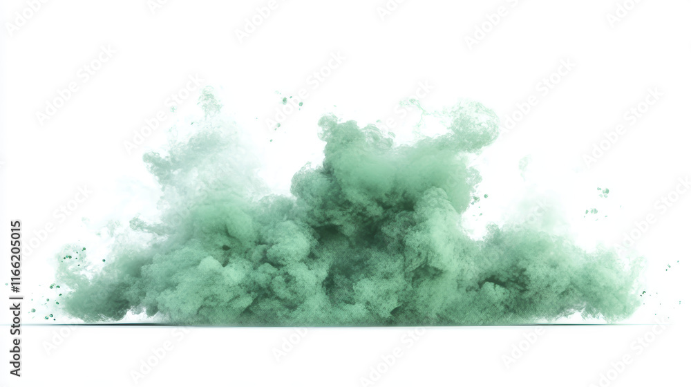 Green toxic smoke cloud with overlay effect on transparent background ...