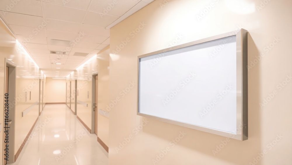 Blank Sign in a Hospital Corridor Stock Photo | Adobe Stock