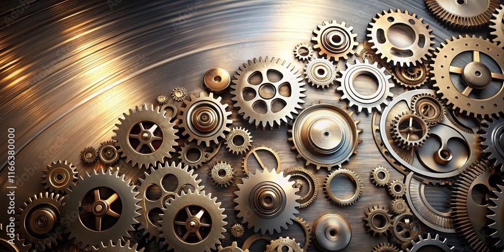 Intricate Gear System A Complex Arrangement of Metallic Cogs and Wheels ...