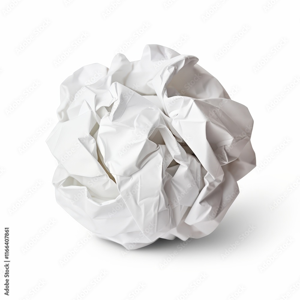 Crumpled White Paper Ball Isolated on White Background for Creative ...