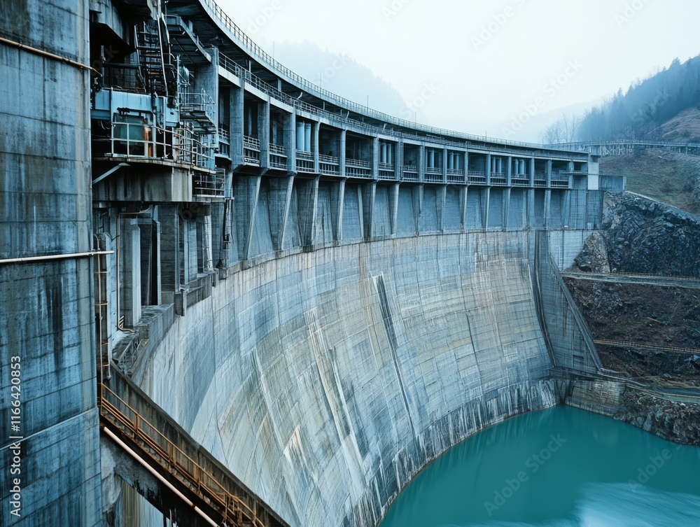 Hydro Power Dam Cross Section View Stock Photo | Adobe Stock