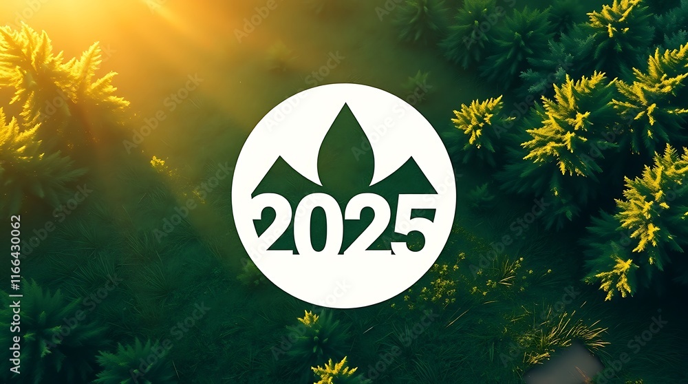 Illustration Stock an aerial view of a lush green forest in 2025, a ...
