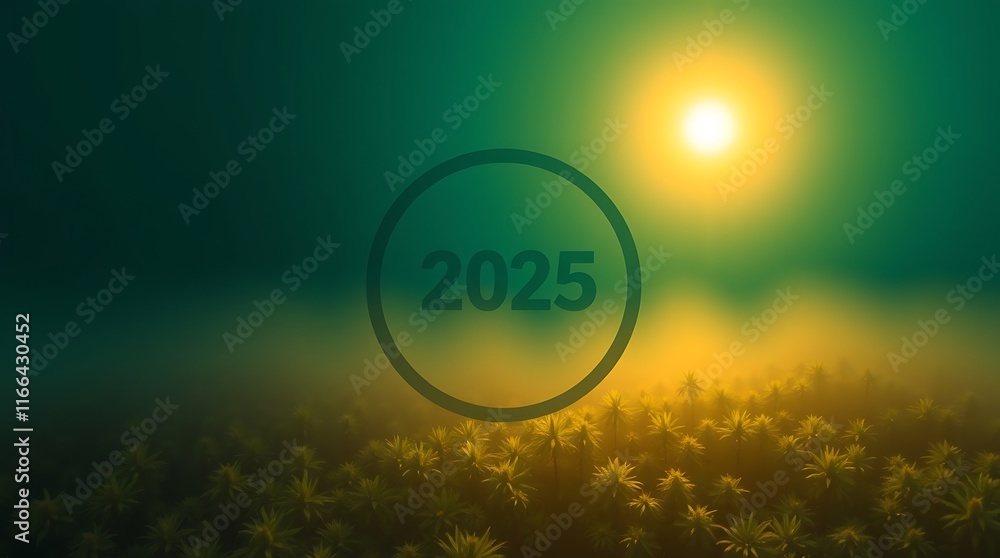 an aerial view of a lush green forest in 2025, a world map incorporated ...