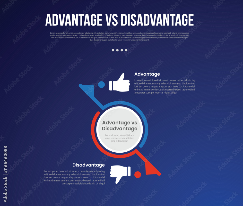 advantage vs disadvantage infographic for comparison data with big ...