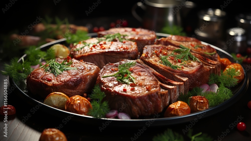 Roasted Mutton Chops HD 8K wallpaper Stock Photographic Image Stock ...