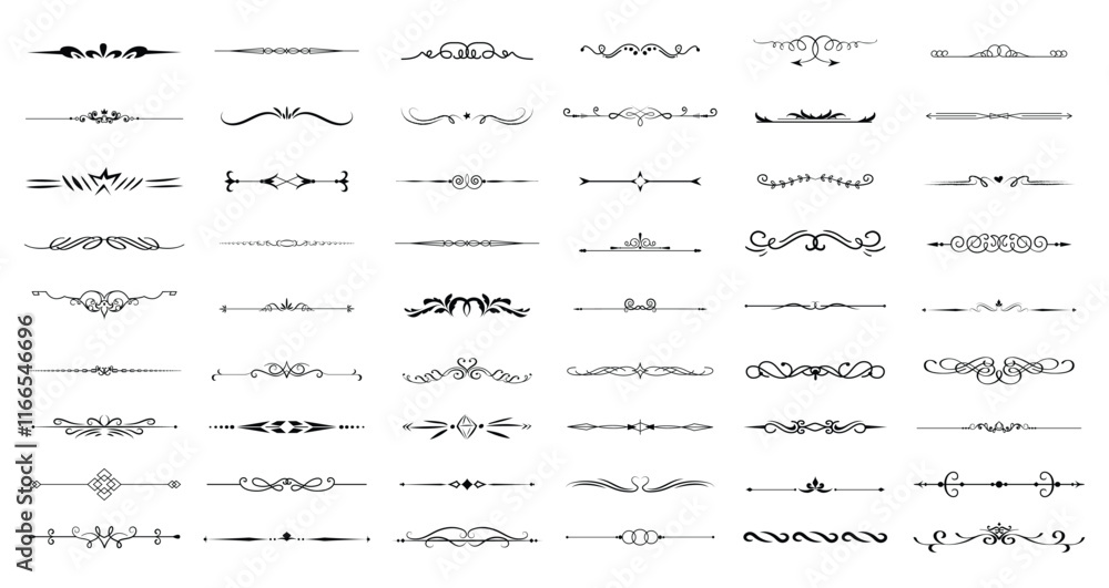 dividers doodle set. Wedding decorative elements. Divider ornament ...