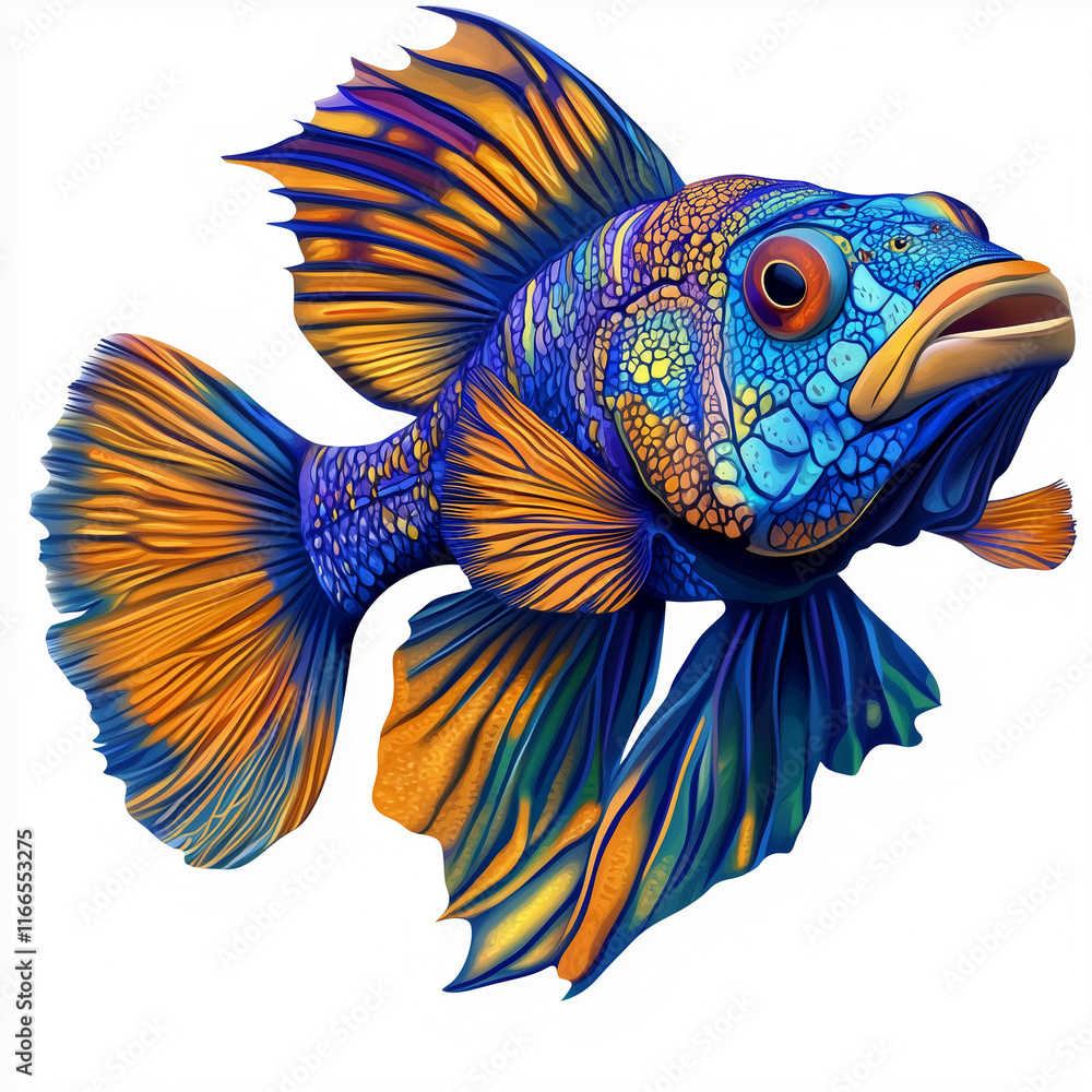 Beautiful Mandarinfish, PNG Style with Transparent Background for ...