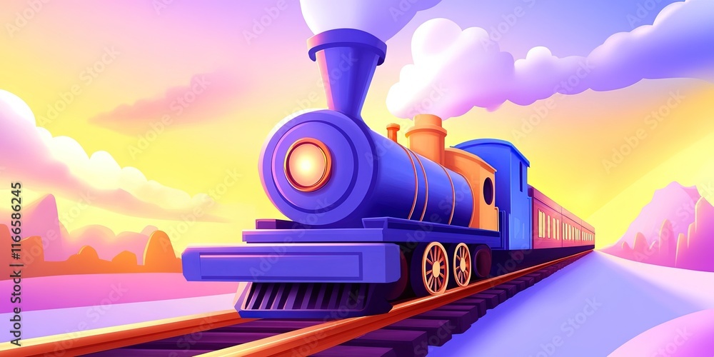 train animated cartoon illustration Stock Illustration | Adobe Stock
