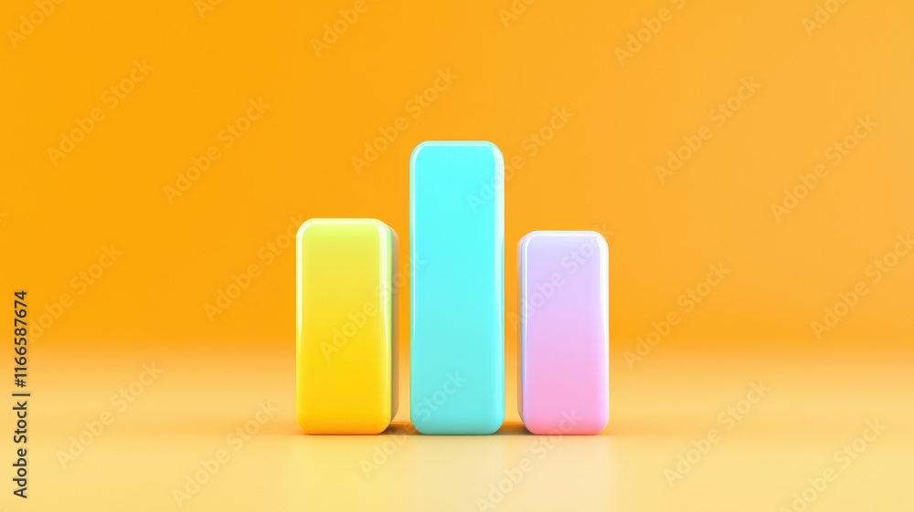 academic illustrations charts concept. Colorful bar graphs on a vibrant ...