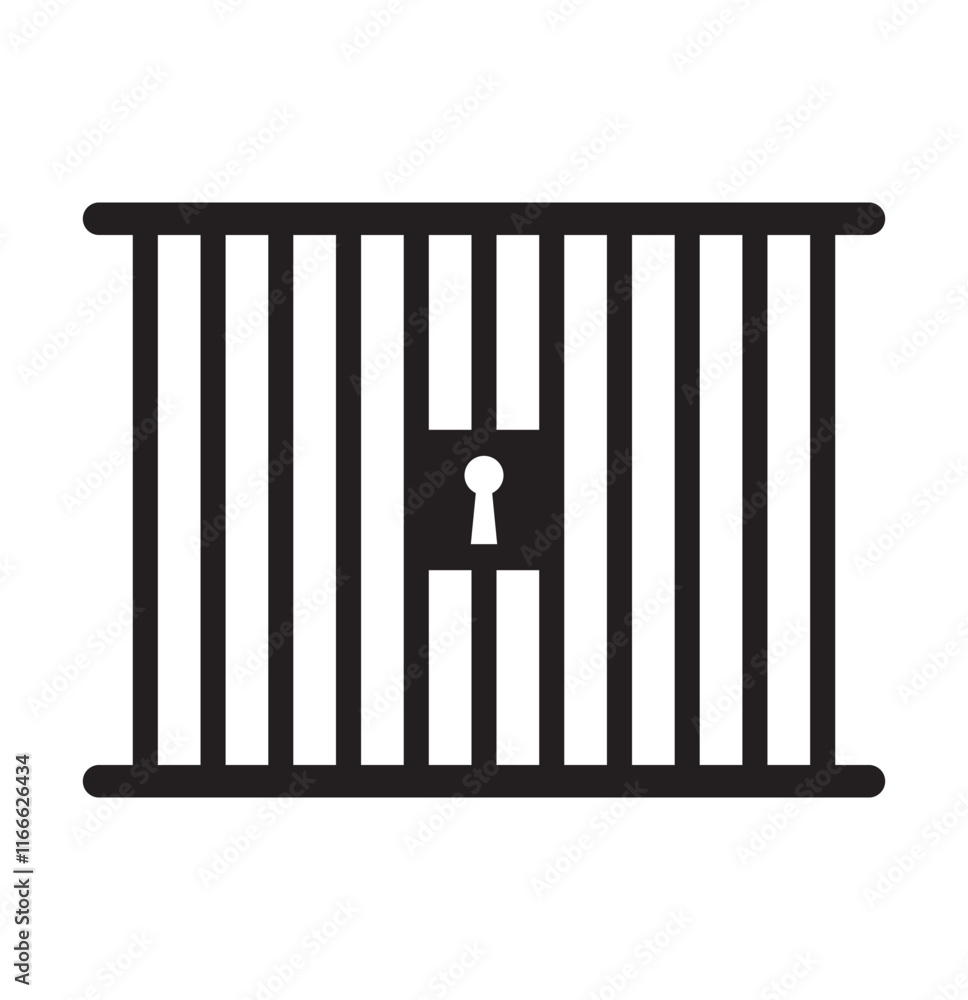 Jail icon vector isolated on white background, logo concept of Jail ...