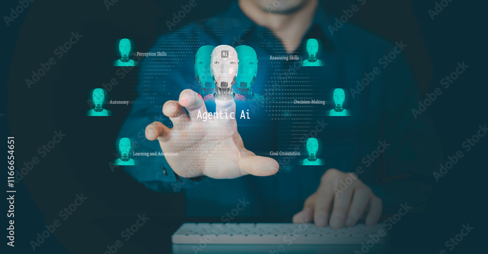 Agentic AI and generative artificial intelligence. robotic processes automation and data ...