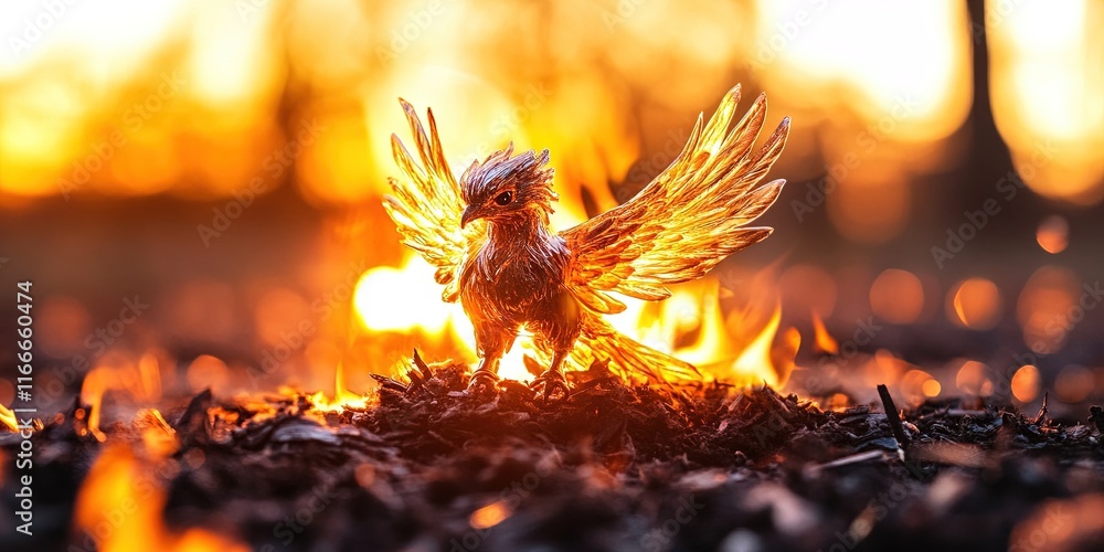 newborn baby phoenix rising from the ashes - Stock Photo | Adobe Stock