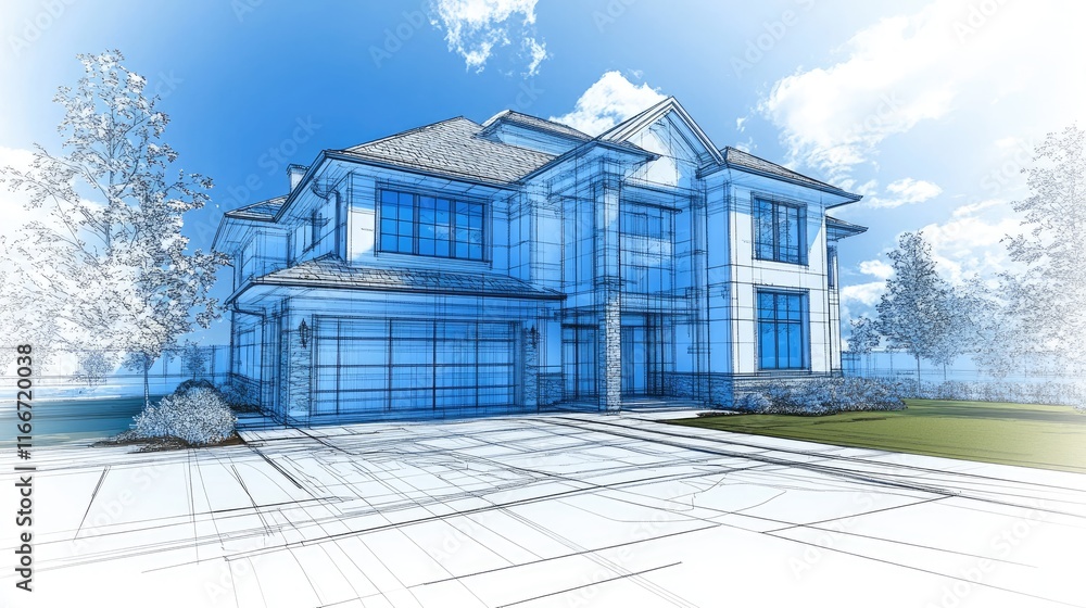 Architectural design and renovation plans with color palettes Stock ...