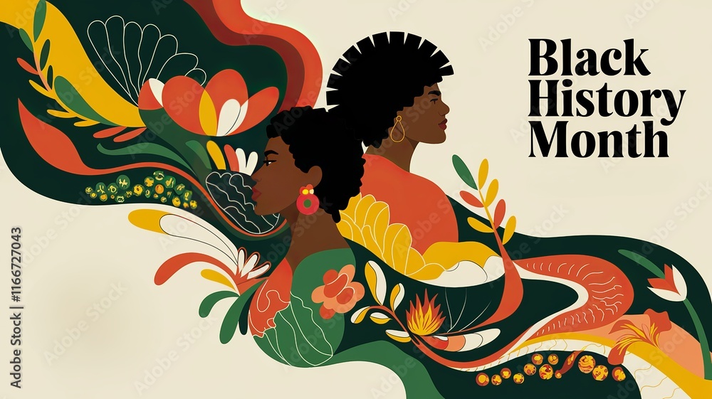 Celebrating Black History Month with diverse illustrated portraits ...