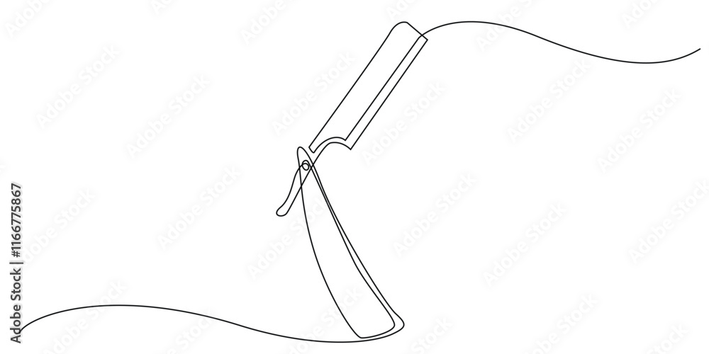 continuous line drawing of razor.one line drawing of razor icon for ...