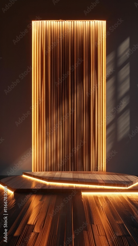 Dramatic backlit curtain silhouette casting dramatic shadows on a ...