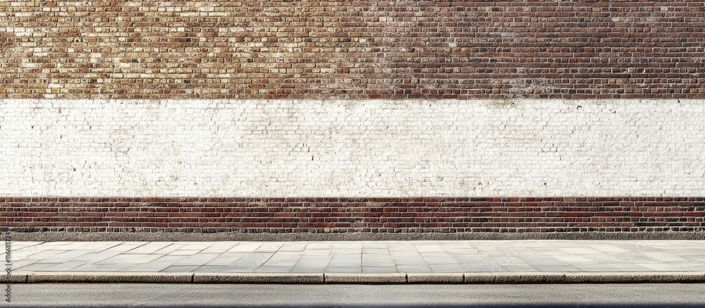 Urban brick wall with white and brown textures suitable for design ...