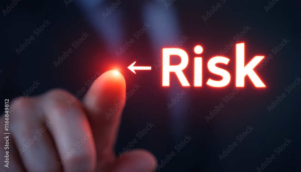 Risk Concept, Finger Pointing at Red Risk Text, Risk Management and ...
