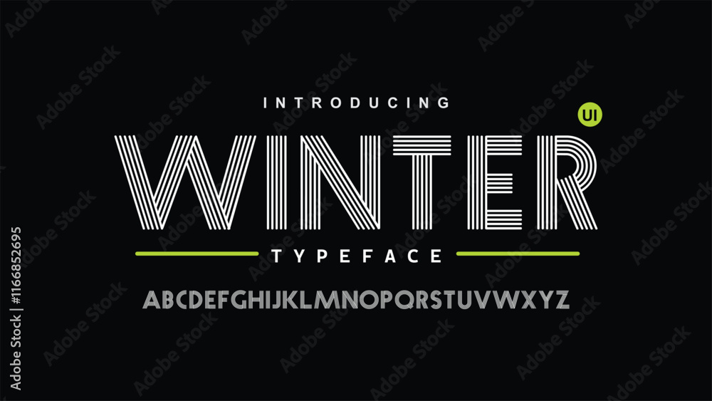 Urban line monogram alphabet and tech fonts. Lines font regular ...