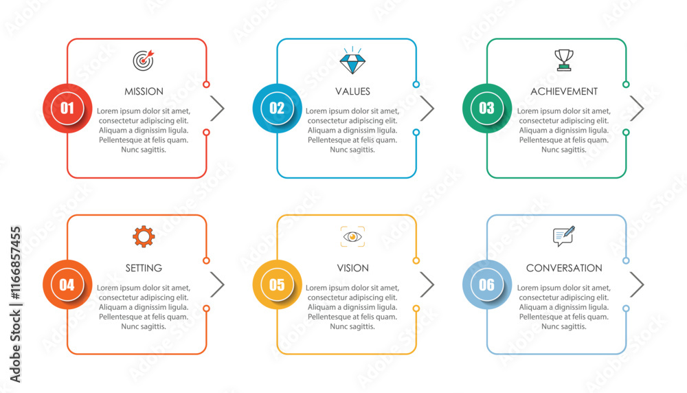 Mission, vision, values, graphic design template.eps 10 on white ...