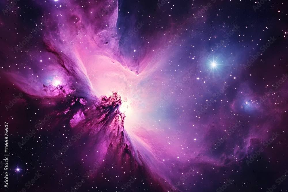 beautiful simple 2D vector Nebula stars cosmic background,generation AI ...