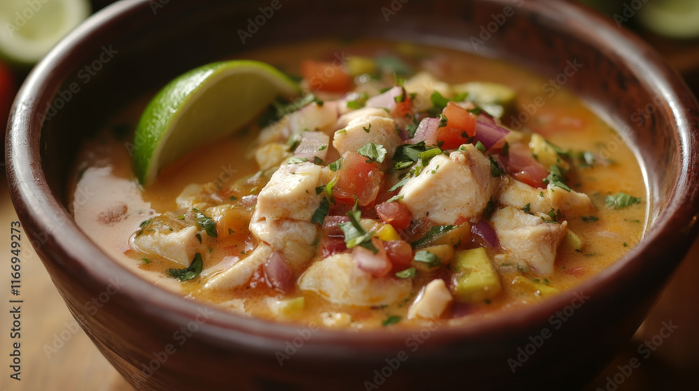 Peruvian food vector frame of meat and vegetable stews, fish avocado ...