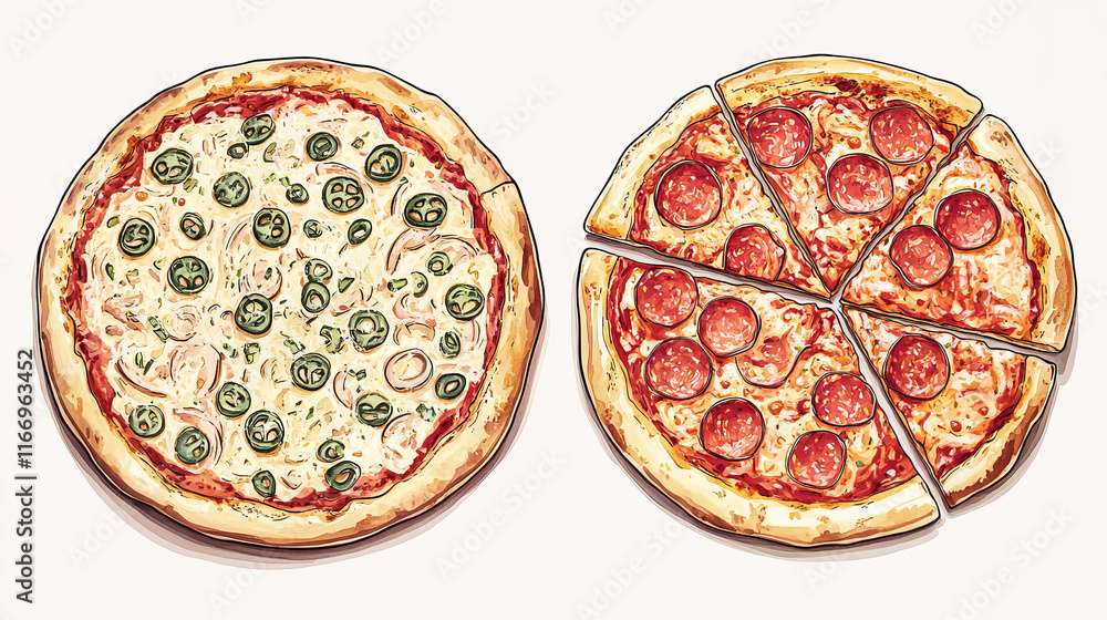 Ilustrace Pizza infographic elements design. Italian fast food pizza ...
