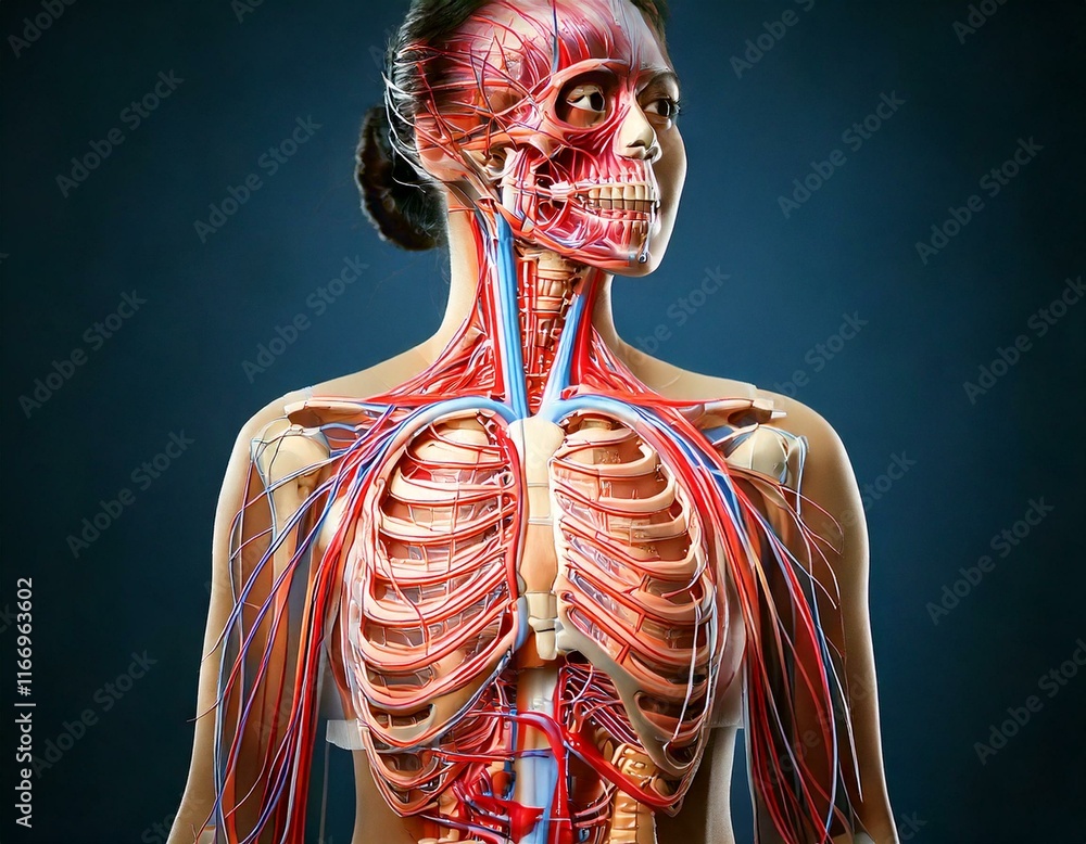 Medical Education Chart of Biology for Human Body Organ System Diagram. human skeleton, details ...