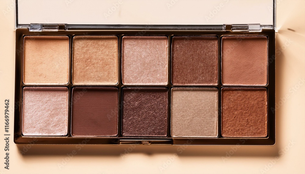 Eyeshadow palette in Mocha Mousse color of 2025. Generated image Stock Photo | Adobe Stock