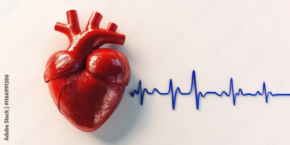 Human Heart Anatomy with ECG Waveform: A 3D Model Representation of ...