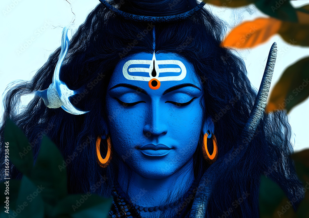 Lord Shiva, Indian God of Hindu for Maha Shivratri festival of India ...