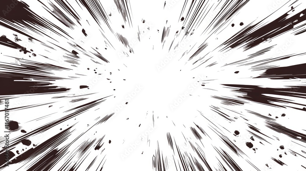 Manga speed burst frame. Radial anime speed lines. Crash zoom effect ...