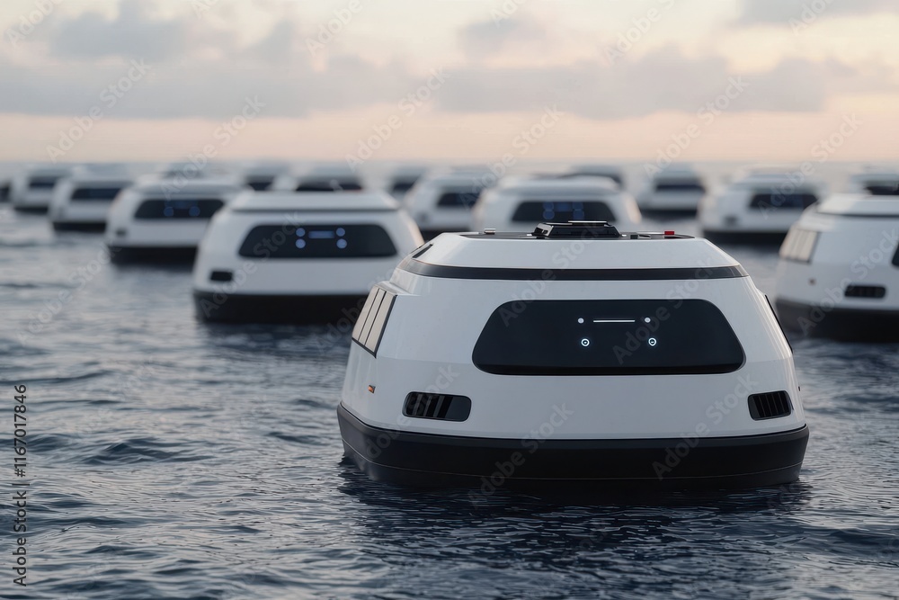 Autonomous transport drones ocean surface technology imagery calm ...