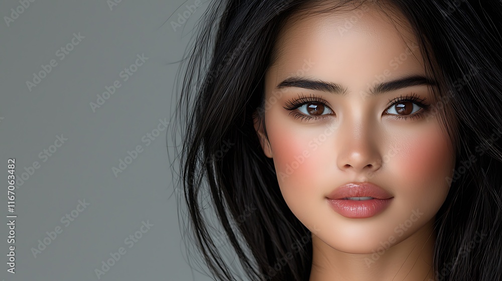 Contemporary beauty portrait minimalist aesthetic natural lighting ...