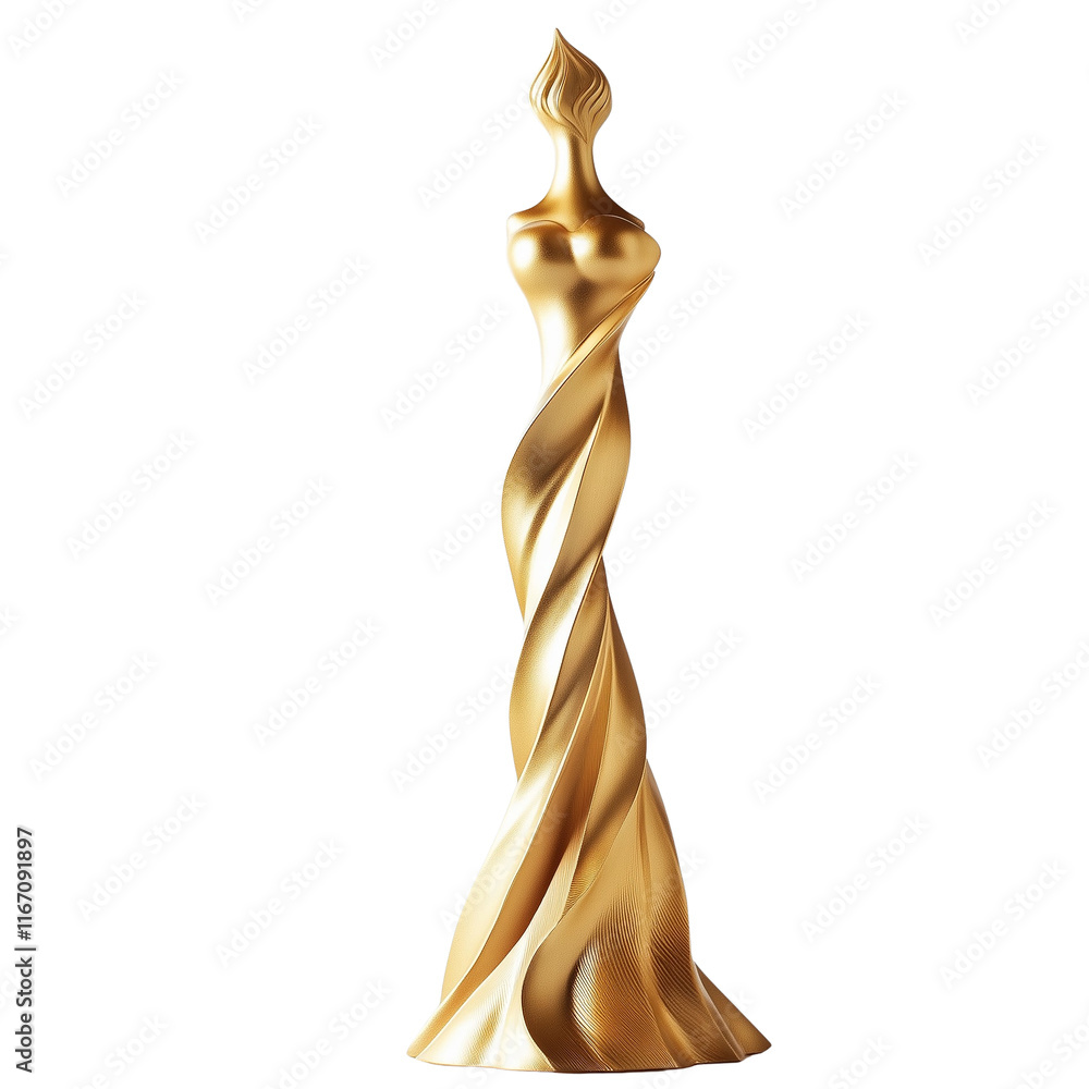 Stylish golden trophy designed for girls achievements, featuring a ...