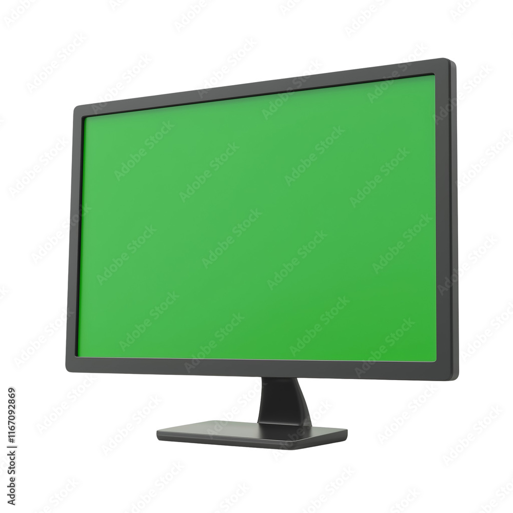 Green Screen Monitor Isolated On Transparent Background, perfect for ...