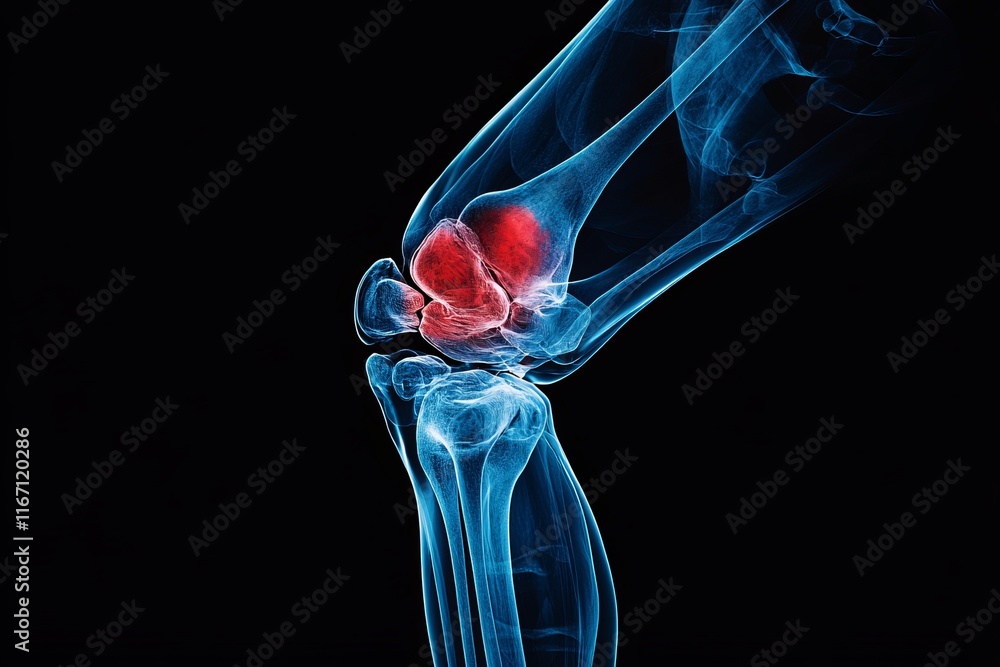 3d medical x ray visualization of knee anatomy injury, arthritis, and ...